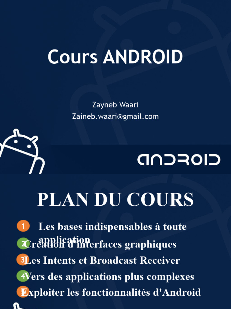 Cours Android Ch1234 | PDF | Android (Système d'exploitation) | Java (Langage de programmation)