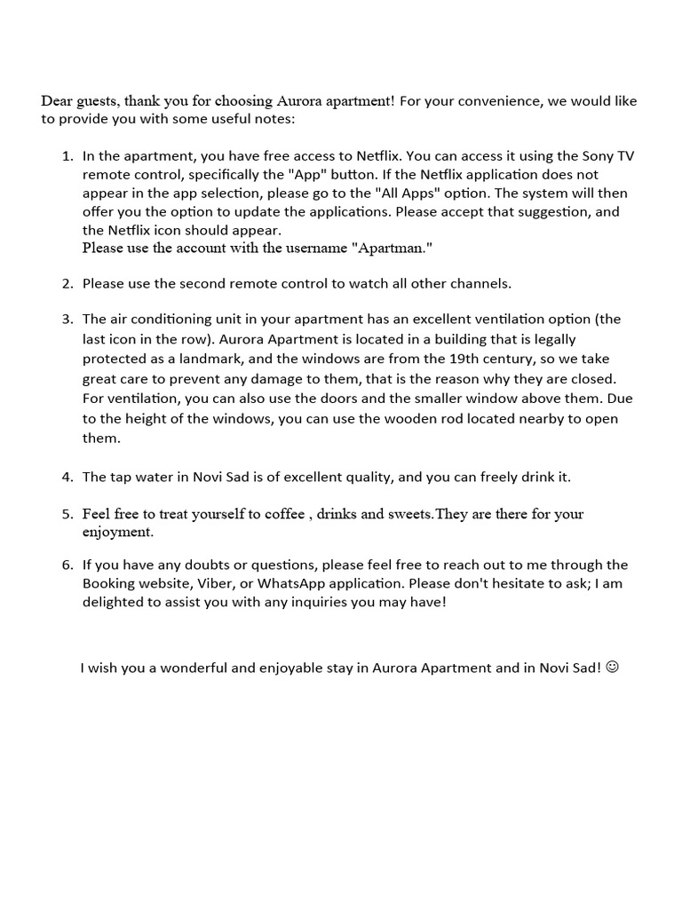 Dear Guests | PDF