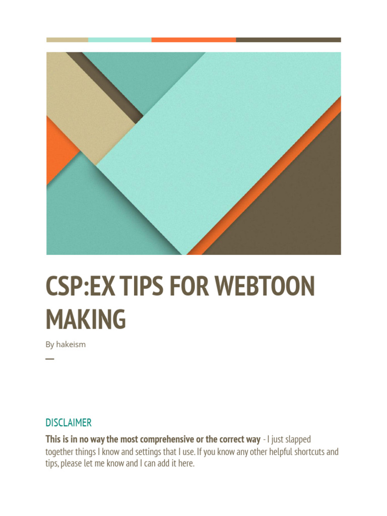 CSP Ex Webtoon Tips | PDF | 3 D Computer Graphics | Sketch Up