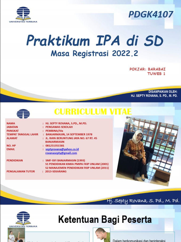 Tuweb1 Praktikum IPA Di SD 2022.2 | PDF