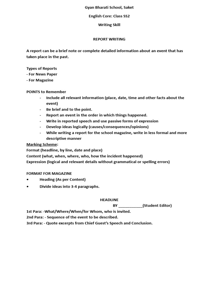 Report Writing for Students | PDF | Dances