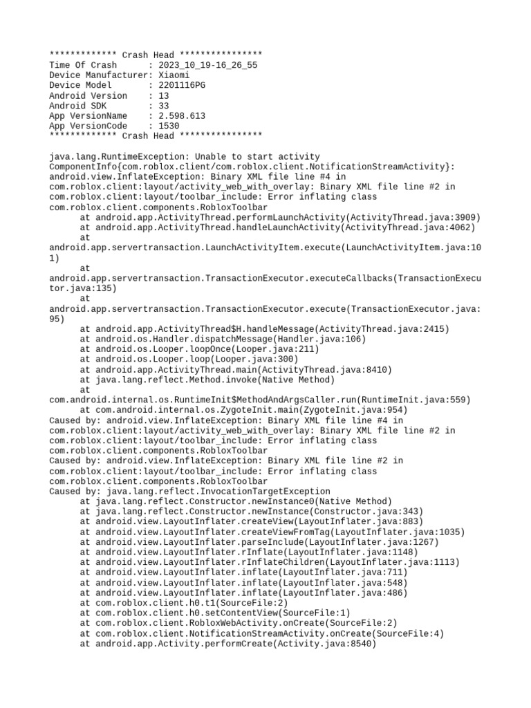 Mod Menu Crash 2023 10 19-16 26 55 | PDF | Java (Programming Language) | Android (Operating System)