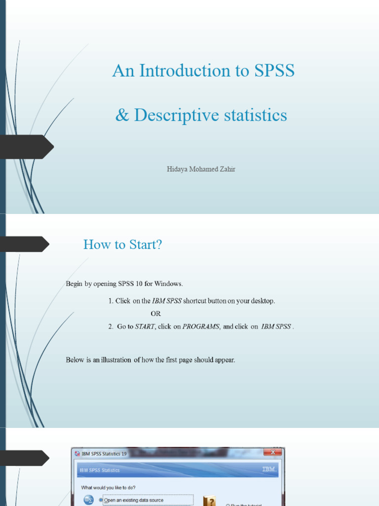 Week 9 An Introduction To SPSS Descriptive Statistics | PDF | Median | Mean