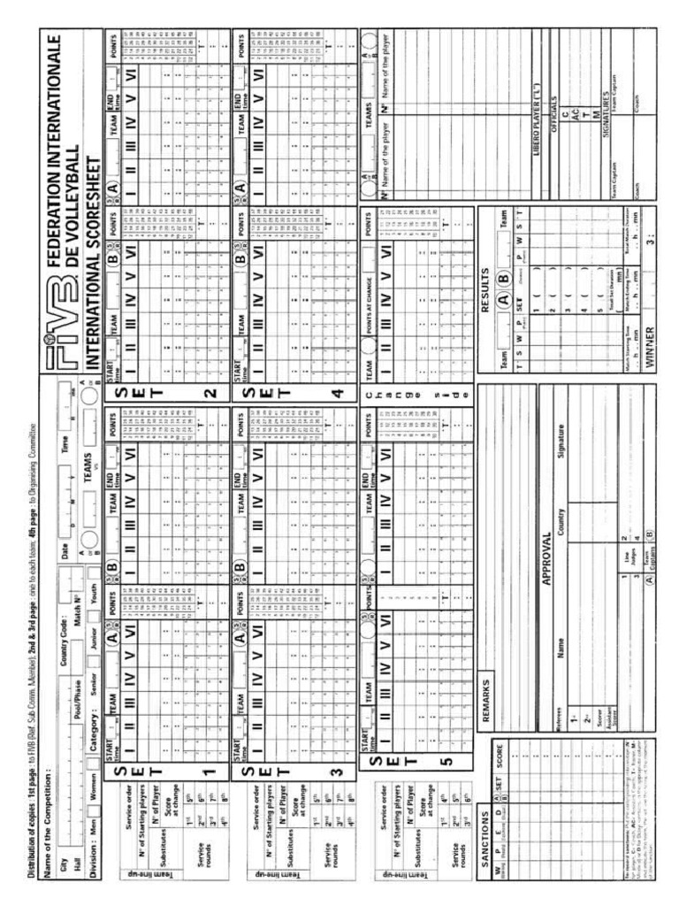 Planilla Juego Voleibol Pdf