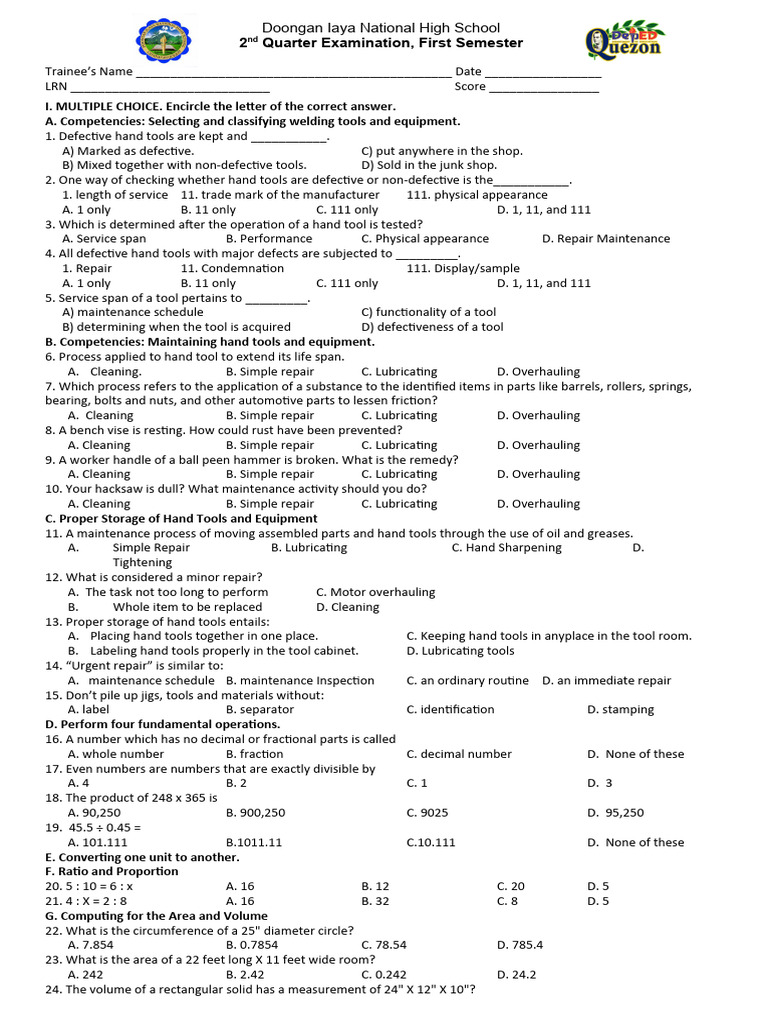 SMAW NC2 Assessment Exam Review | PDF | Hazards | Welding