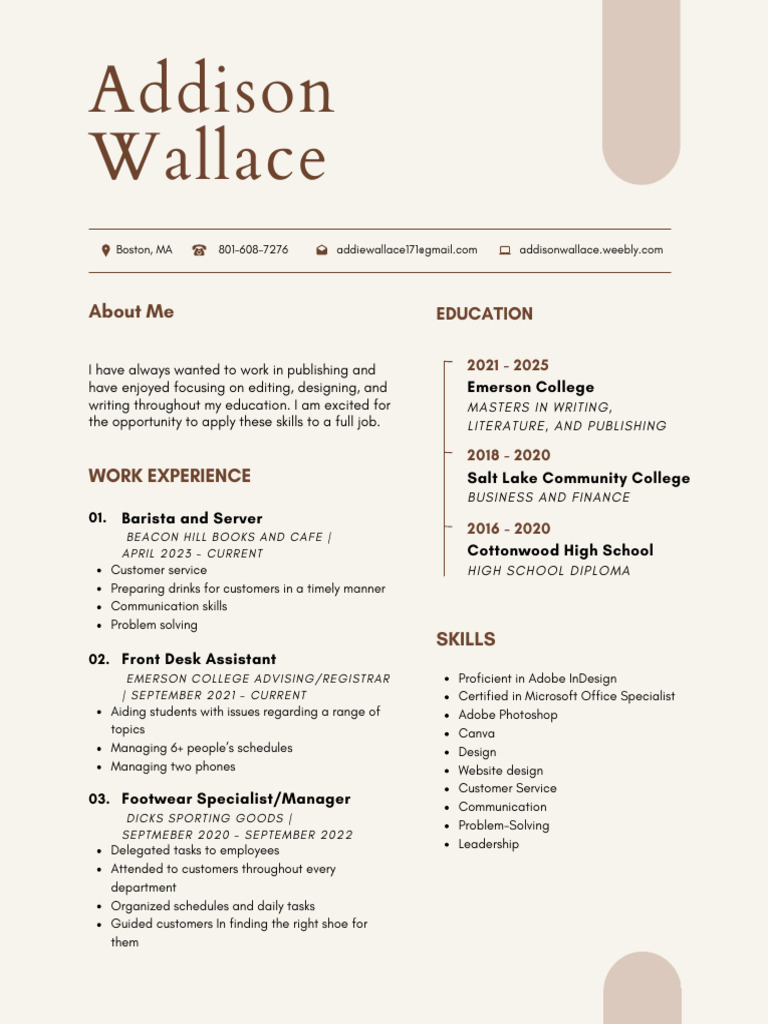 Addison Wallace Resume November 2023 | PDF