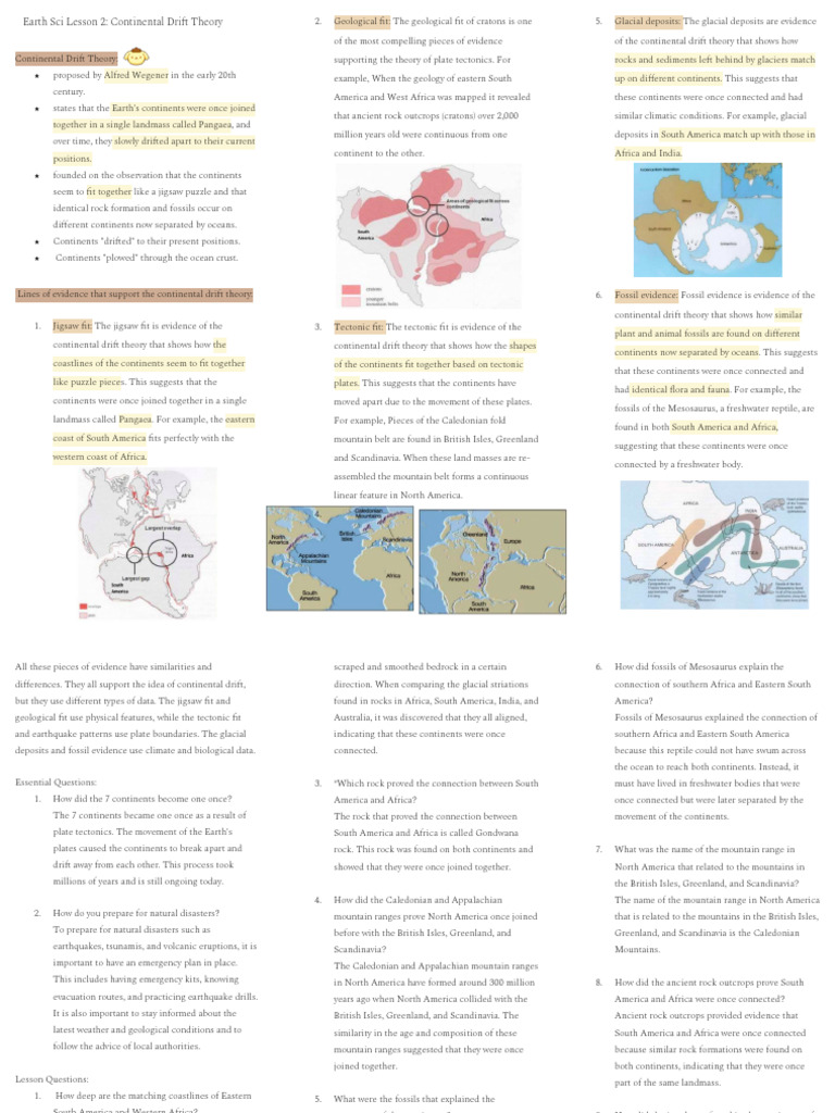 Sci 4th | PDF | Plate Tectonics | Continent