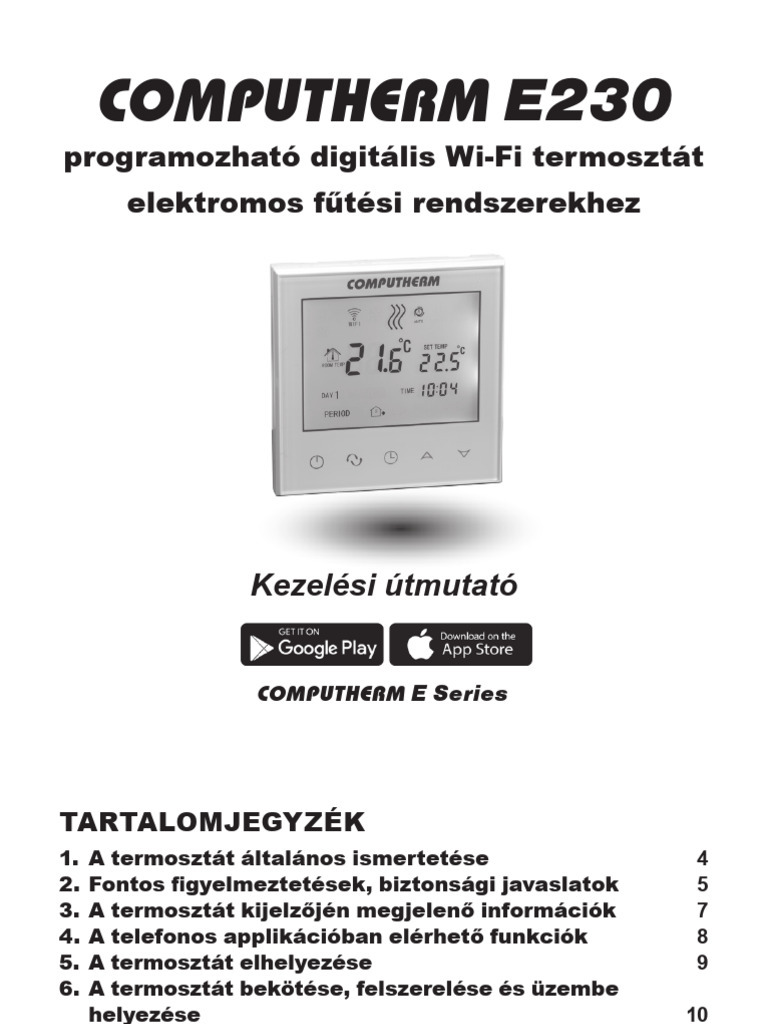 COMPUTHERM E230 HU Manual 2022 | PDF