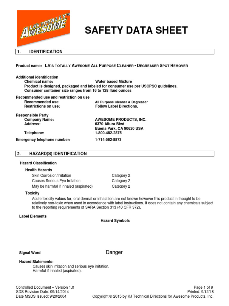 Las Totally Awesome | PDF | Toxicity | Water