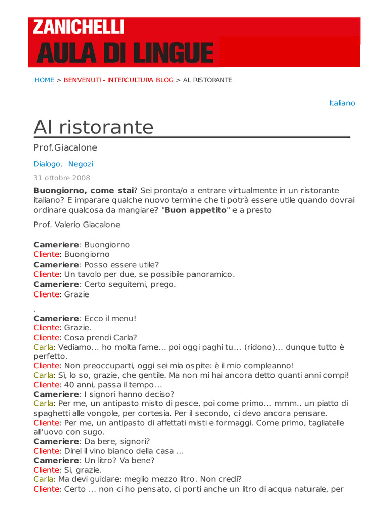 Al Ristorante | PDF