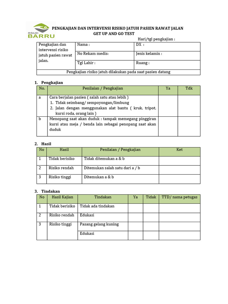 SKP 6.1 EP 3 Skrining Get Up and Go | PDF | Sains & Matematika