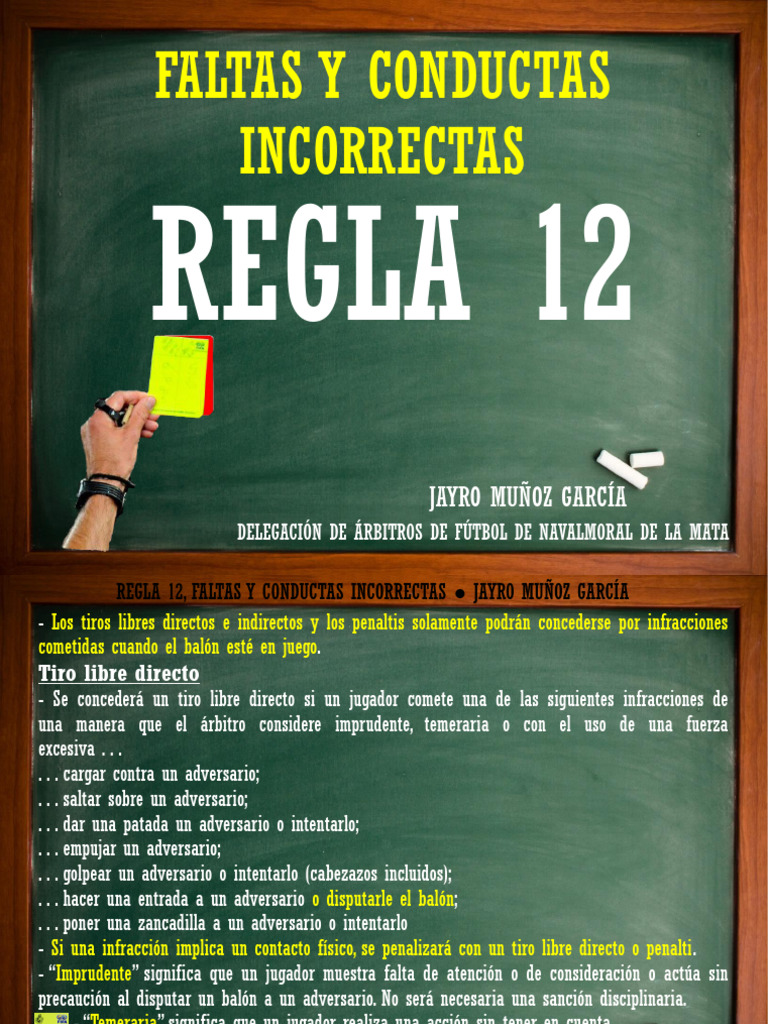 Regla 12 Faltas y Conductas Incorrectas | PDF | Códigos de fútbol ...