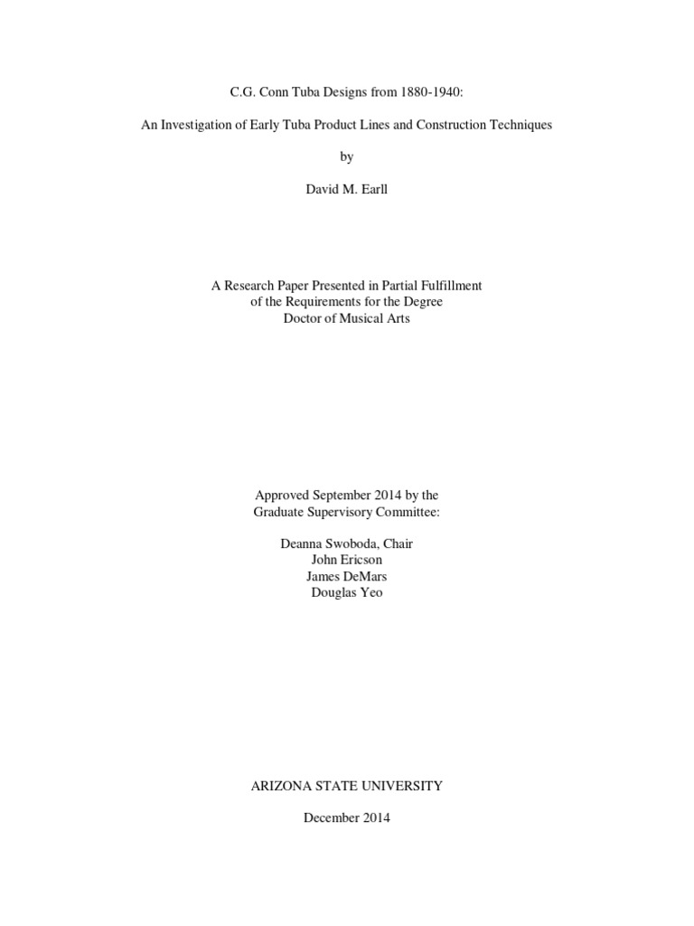 Thesis - C.G. Conn Tuba Designs From 1880-1940 - An Investigation of ...