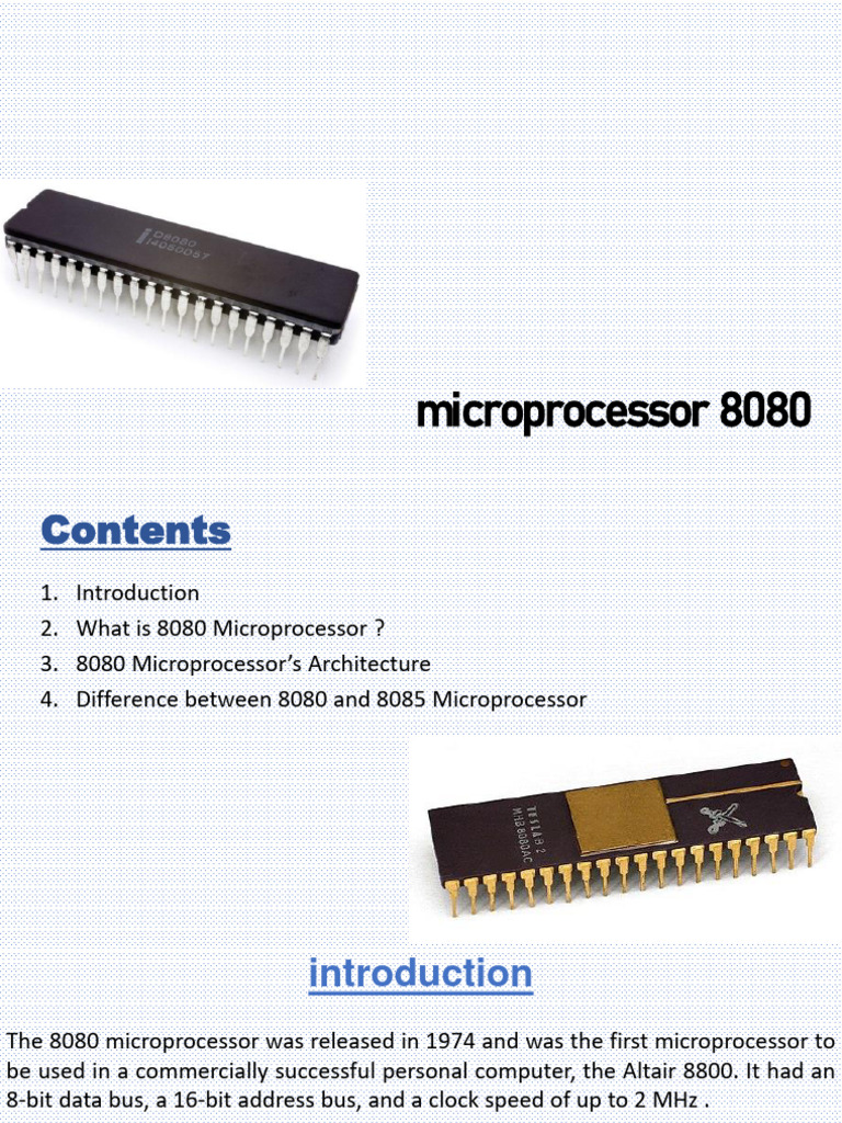 Microprocessor 8080. | PDF | Central Processing Unit | Computer Hardware