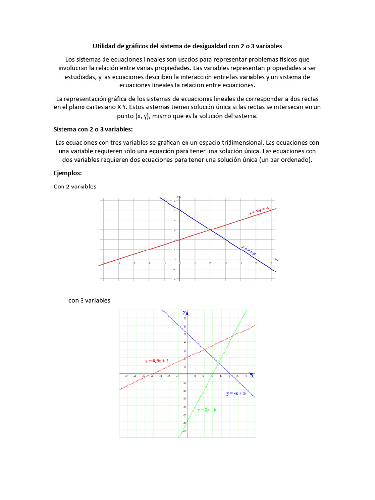 Utilidad de Gráficos Del Sistema de Desigualdad Con 2 o 3 Variables | PDF