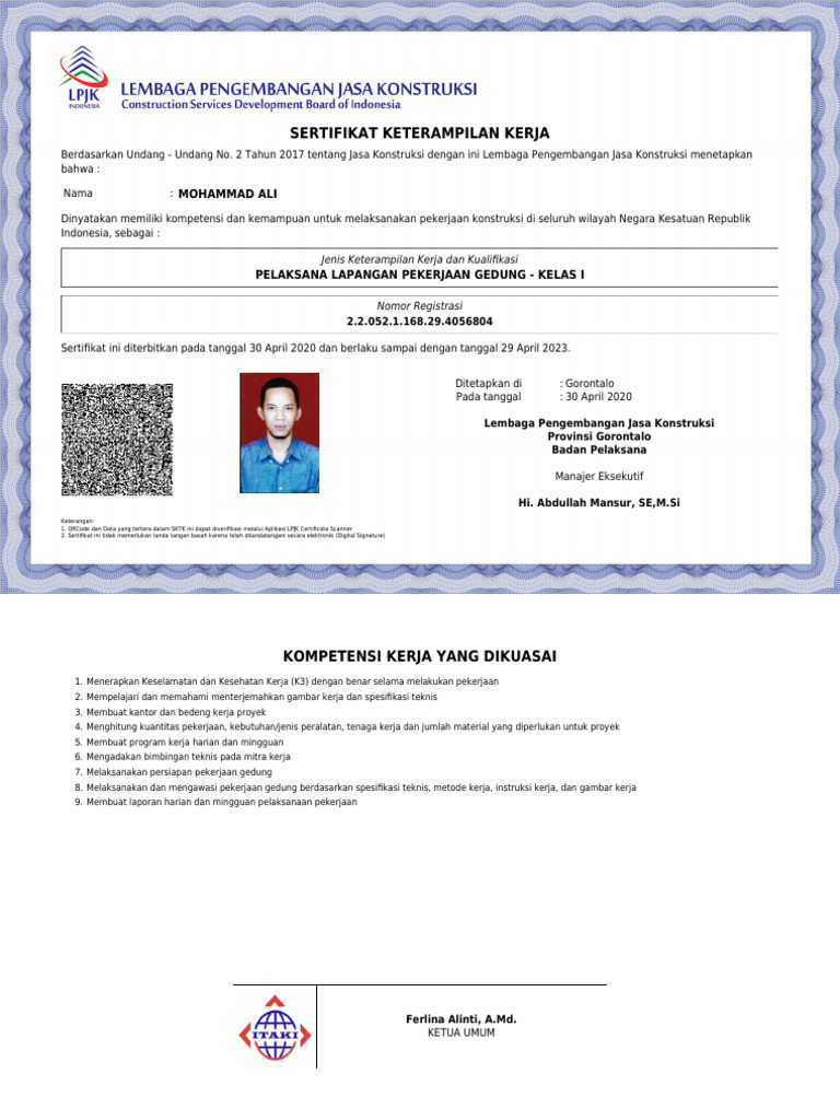 SKT Pelaksana TS 052 | PDF