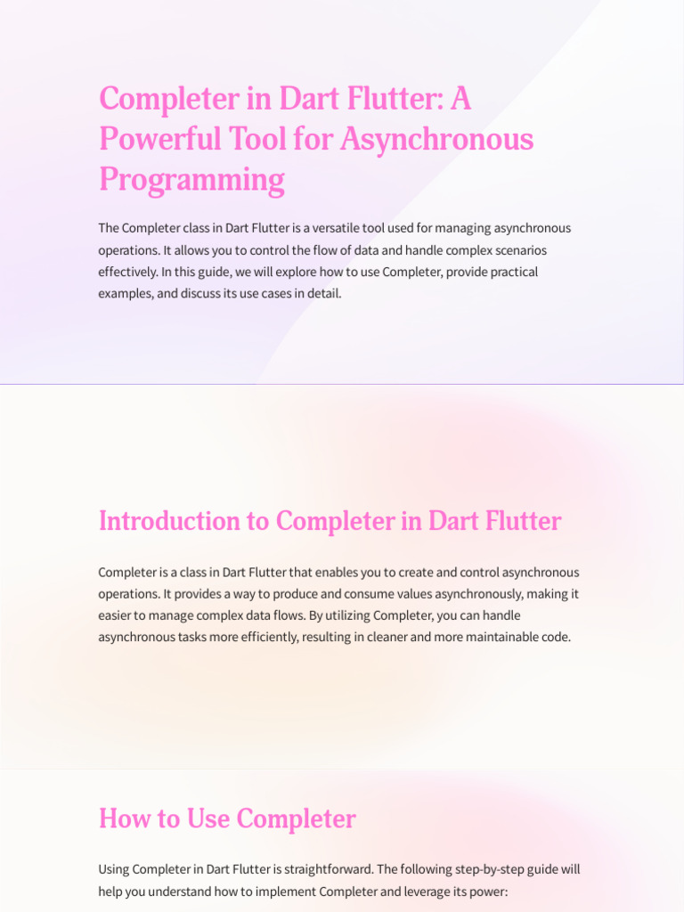 Completer in Dart Flutter A Powerful Tool For Asynchronous Programming ... Completer in Dart Flutter A Powerful Tool For Asynchronous Programming ...