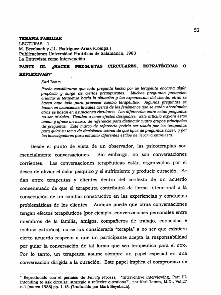 Entrevista Interventiva según Karl Tomm | PDF | Depresión (estado de ...