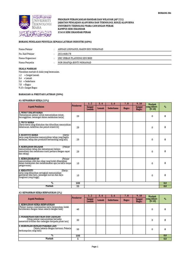 A Supervisor Assessment | PDF