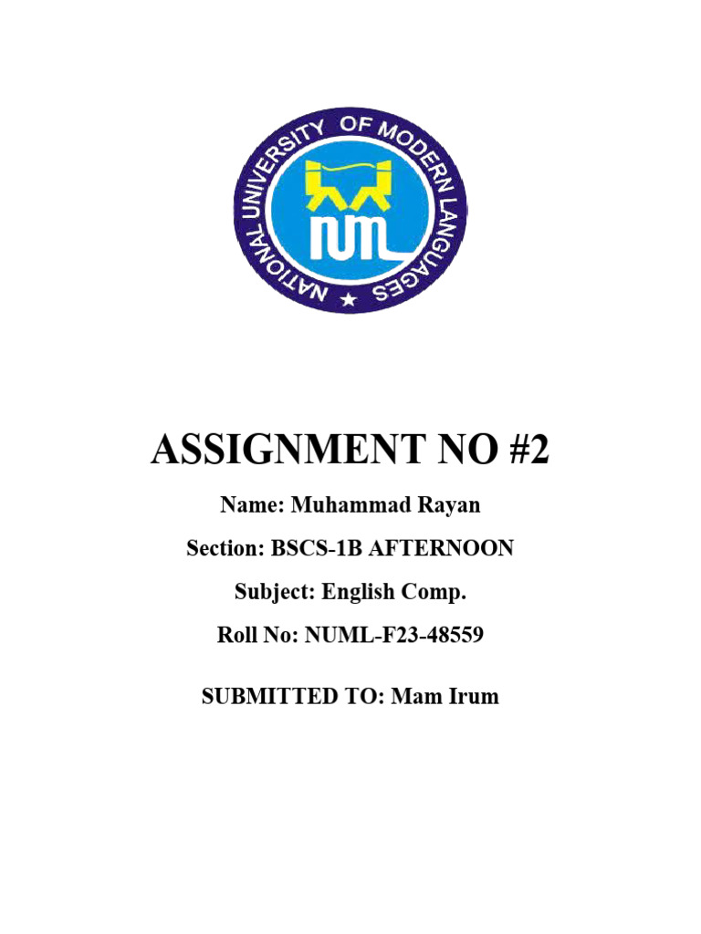 ASSIGNMENT NO 2 English | PDF | Grammatical Tense | Verb
