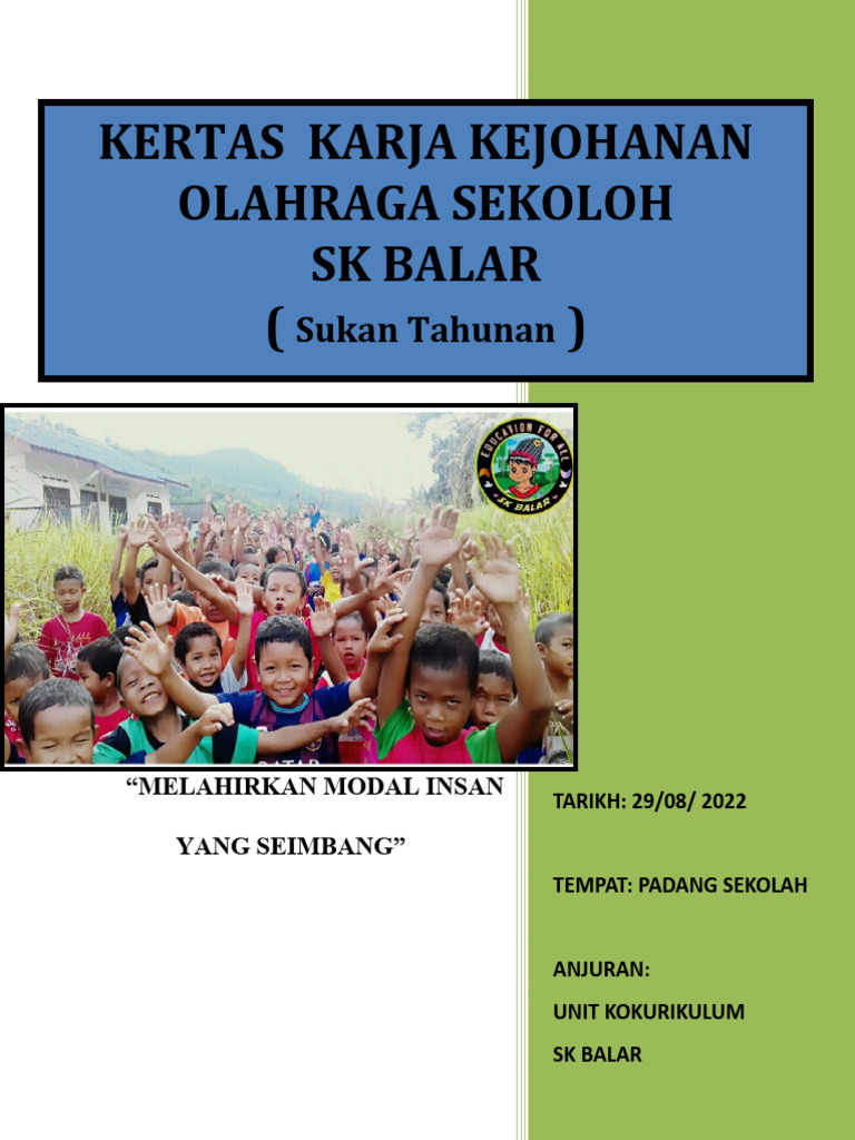 Kertas Kerja Sukan Balar 2022 | PDF