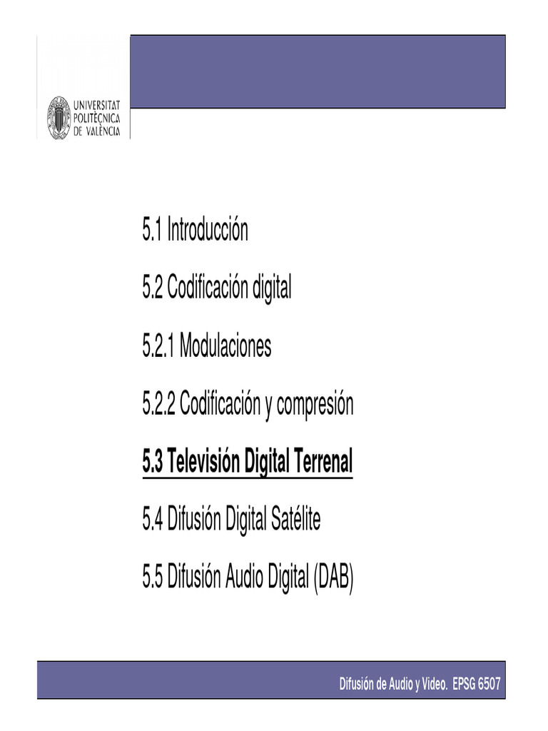 Upv - T5 TDT | PDF | Televisión | Televisión digital