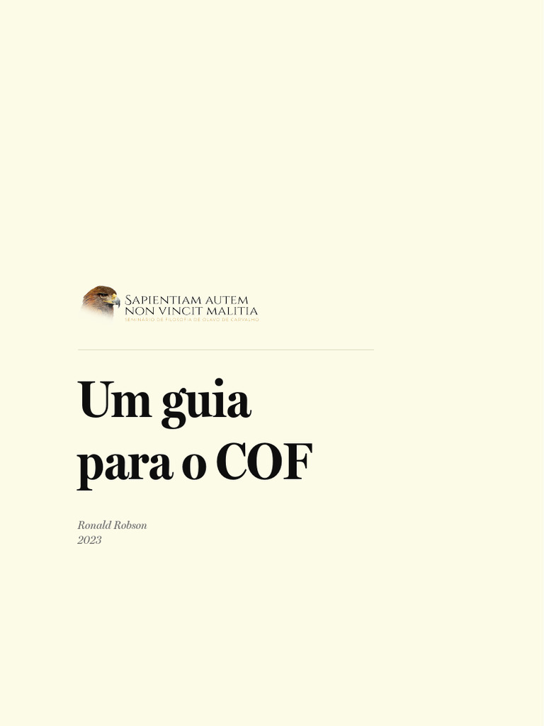 Um Guia para o COF: Ronald Robson 2023 | PDF | René Descartes | Platão