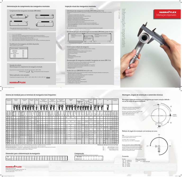 Orientação Mangueira Hansa-Flex | PDF | Pressão | Engenharia Mecânica