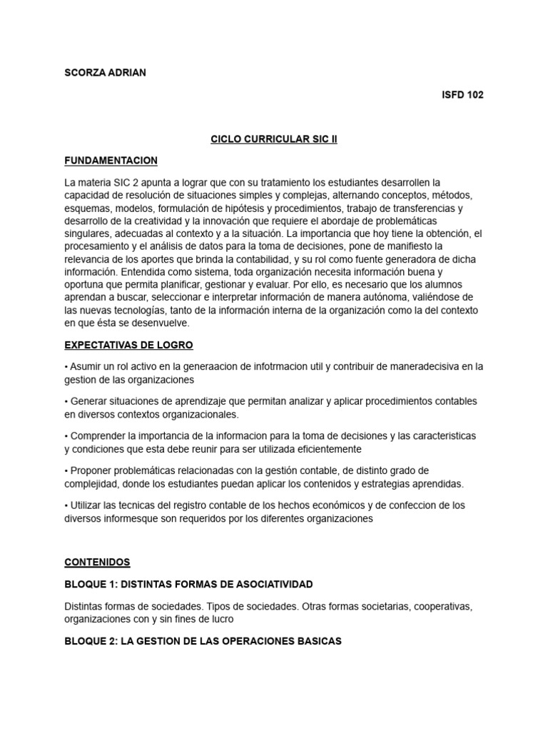 Sic 2 Planificacion | PDF | Contabilidad | Evaluación