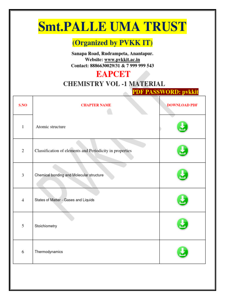 Chemistry Vol 1 Pdf