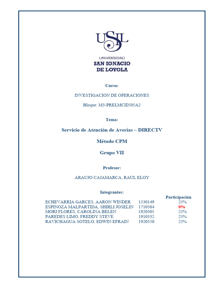 InvOpe - Trabajo FINAL | PDF | Direc Tv | Planificación