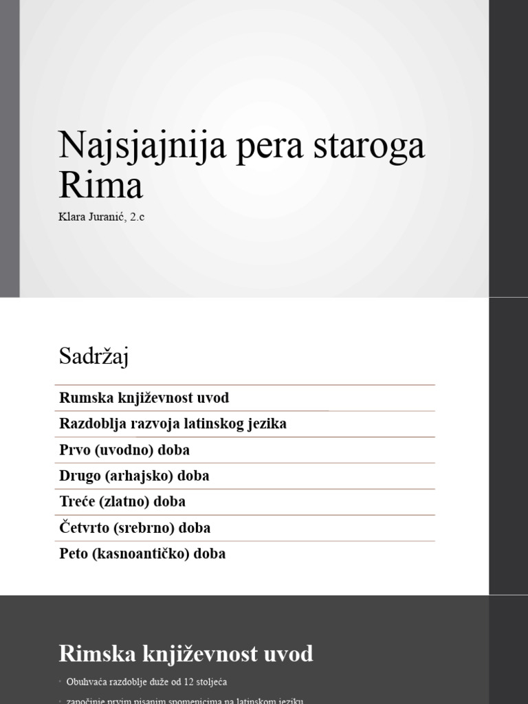 Najsjajnija Pera Staroga Rima | PDF