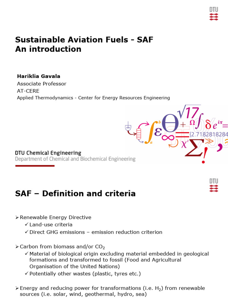 1.3 Introduction To SAF DTU | PDF | Nature | Chemistry