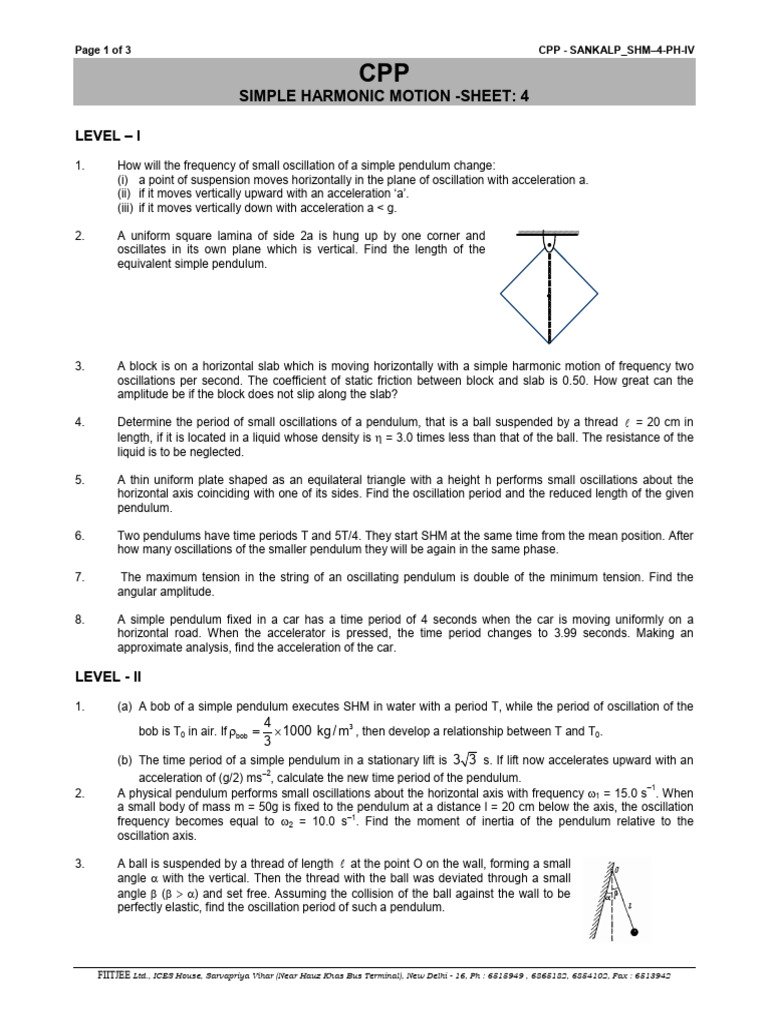 Sankalp Phase IV SHM 4 | PDF | Mechanics | Oscillation