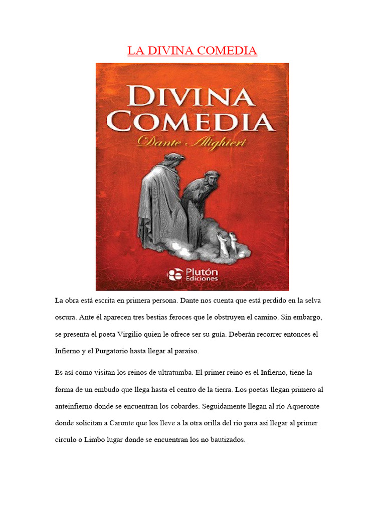 La Divina Comedia | PDF | Divina Comedia | Infierno (Dante)