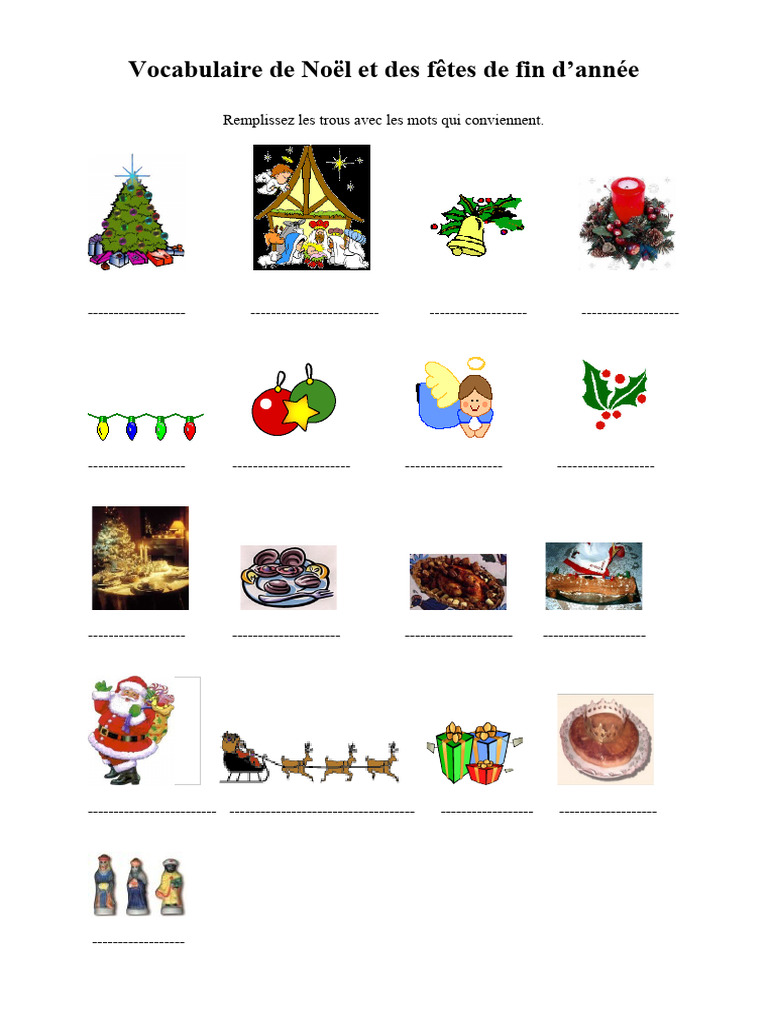 Vocabulaire de Noël et fêtes de fin d'année | PDF | Études des langues ...