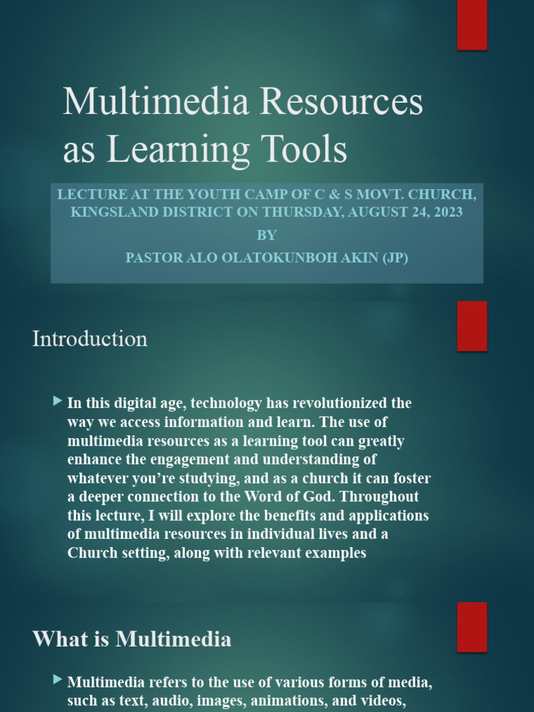 Multimedia Resources As Learning Tools | PDF | Multimedia | Augmented Reality