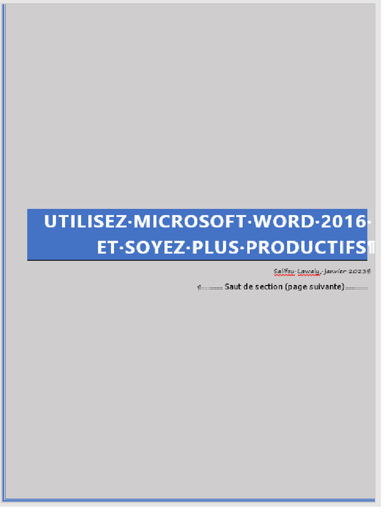 MS Word TP7 Revelation Mise en Forme | PDF