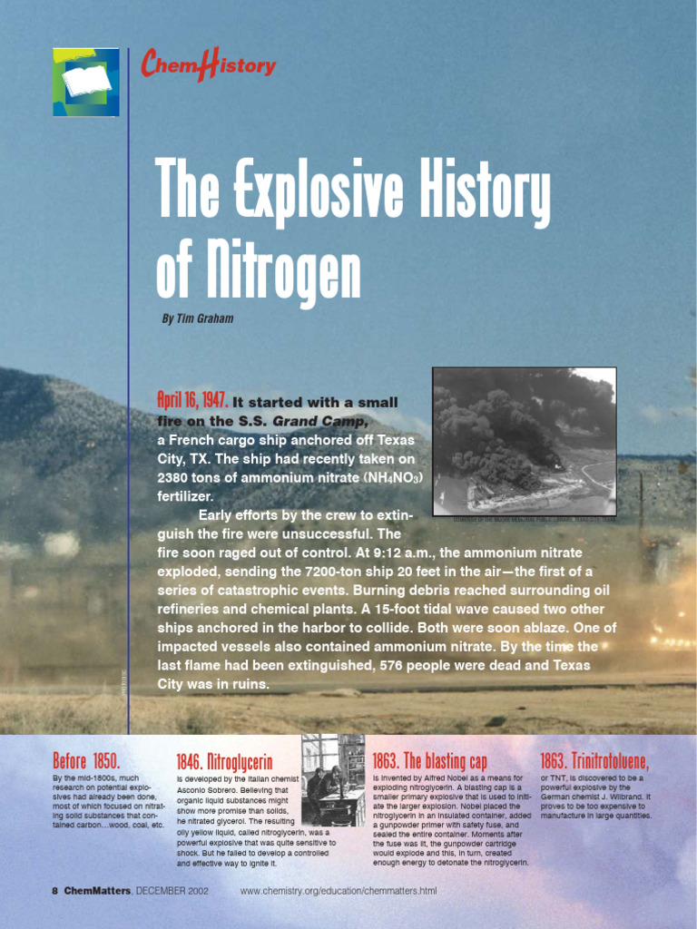 Explosive History Nitrogen | PDF | Explosion | Physical Sciences