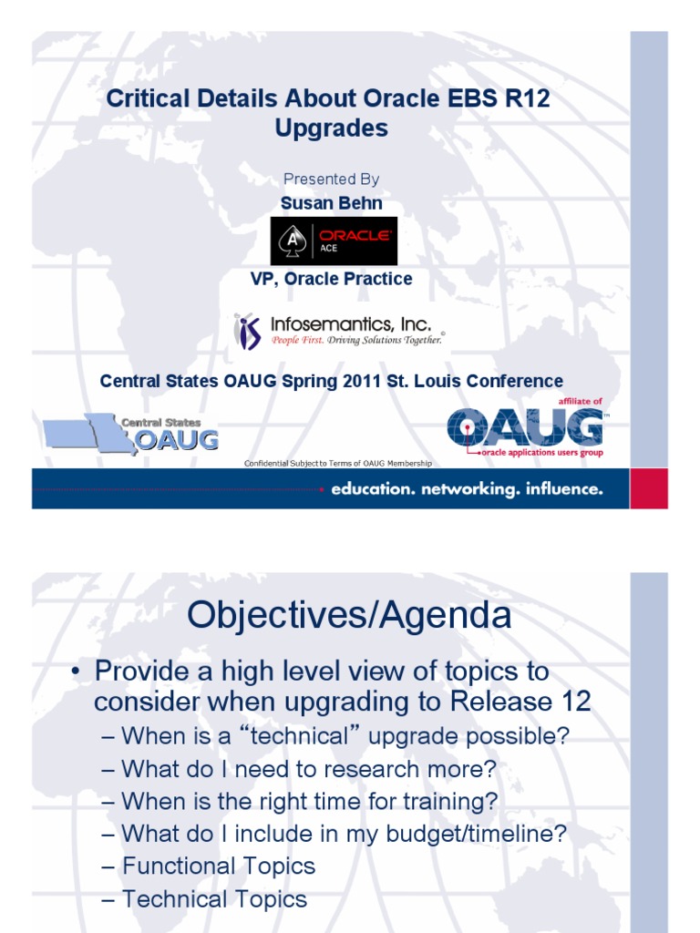 Critical Details About Oracle EBS R12 Upgrades: Susan Behn | PDF ...