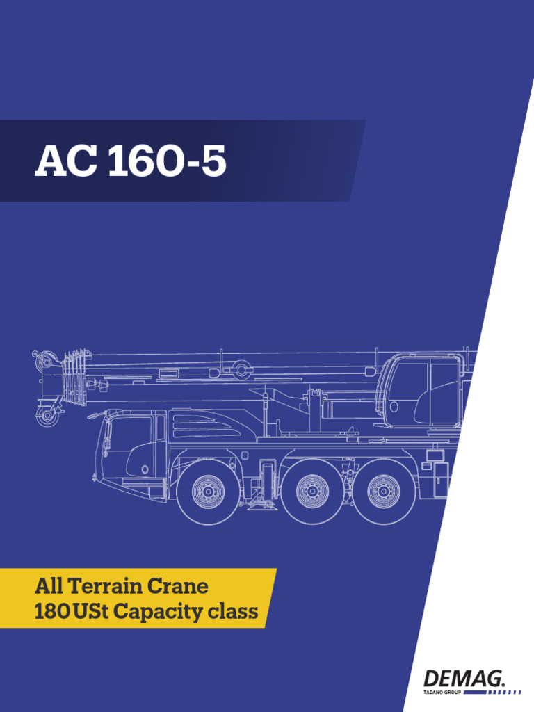 Tadano Demag AC160 5 Spec Sheet | PDF | Crane (Machine) | Mechanical ...