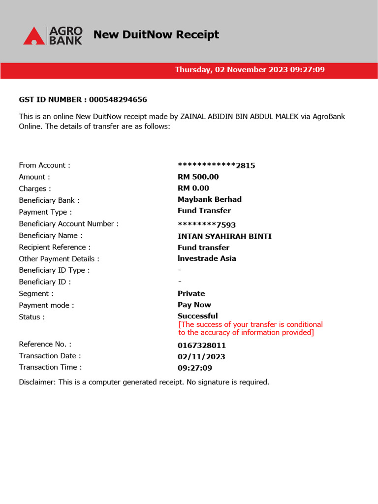 AGROBANK Receipt Online 487795 | PDF