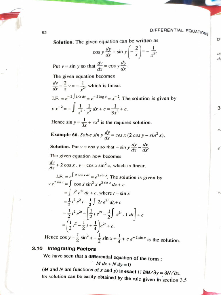 Exact Differential Equation | PDF | Equations | Differential Calculus