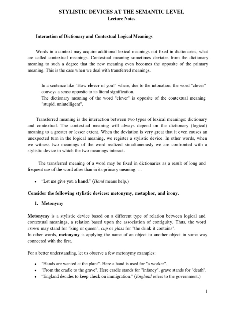 Stylistic Devices in Language Explained | PDF | Metaphor | Irony