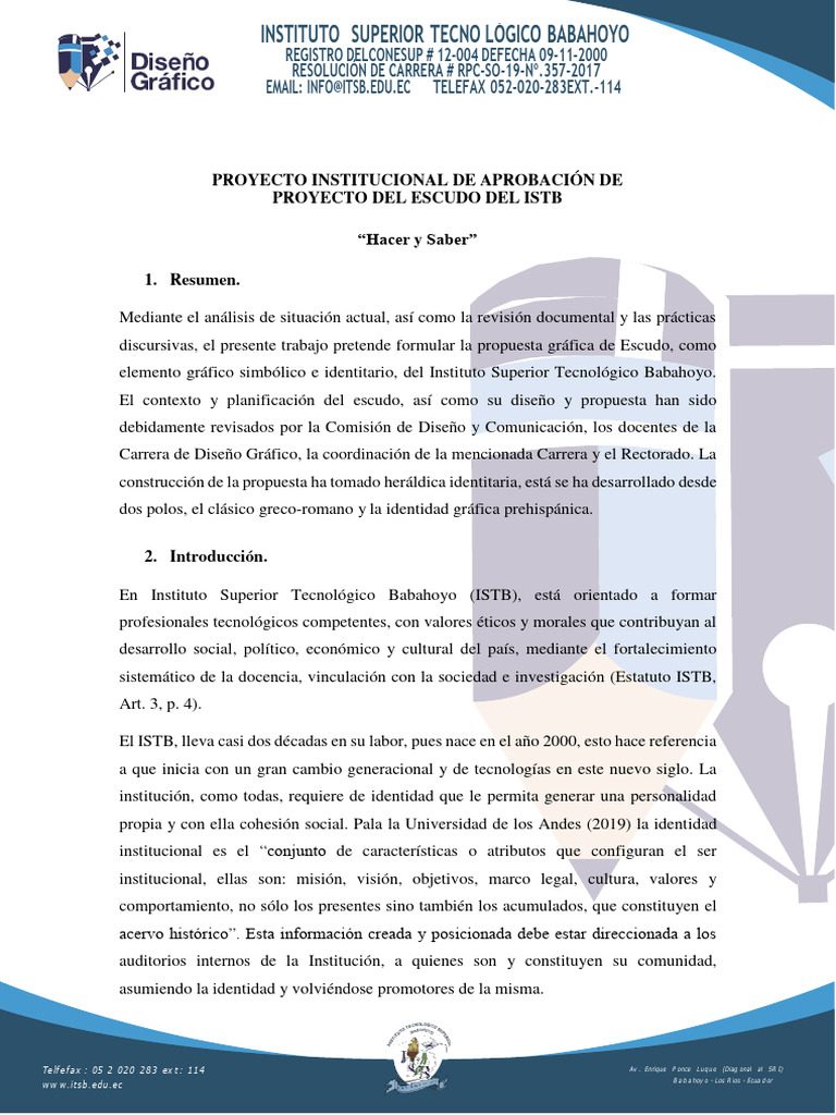 Escudo Institucional Del Istb | PDF | Diseño | Atenea