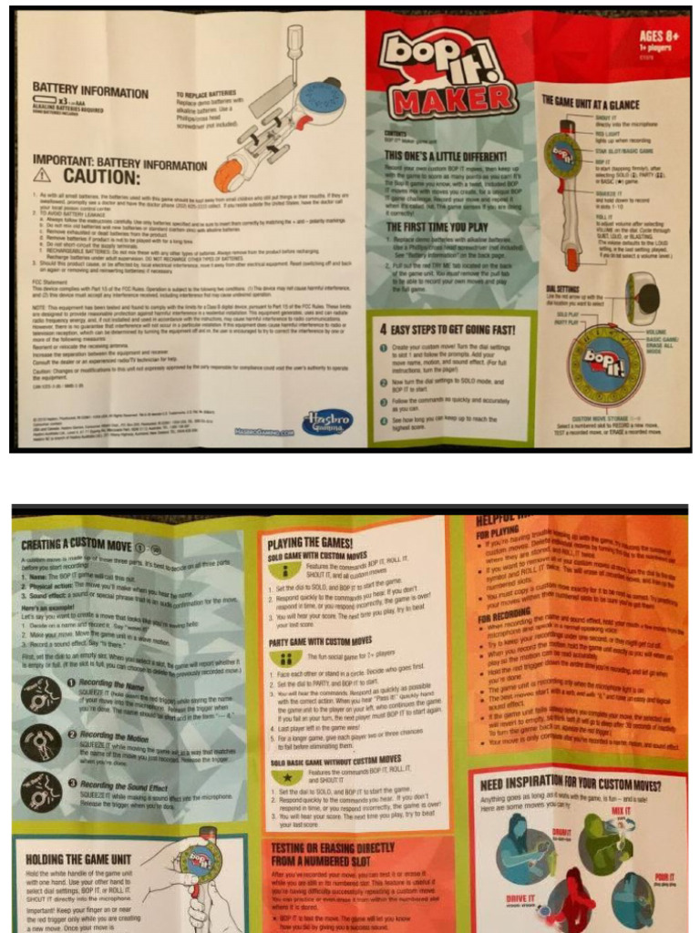 Bop It Maker Instrucciones Manual Como Jugar | PDF