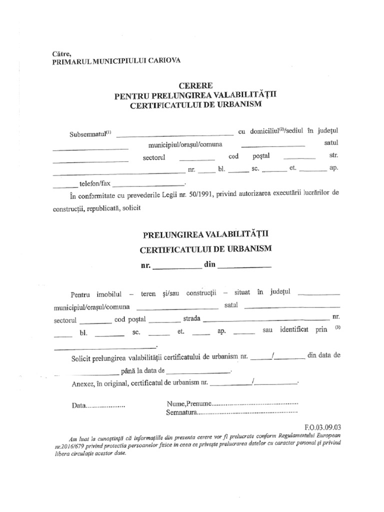 Cerere Prelungire Cu | PDF