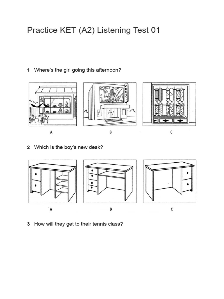 Practice KET (A2) Listening Test 01 | PDF