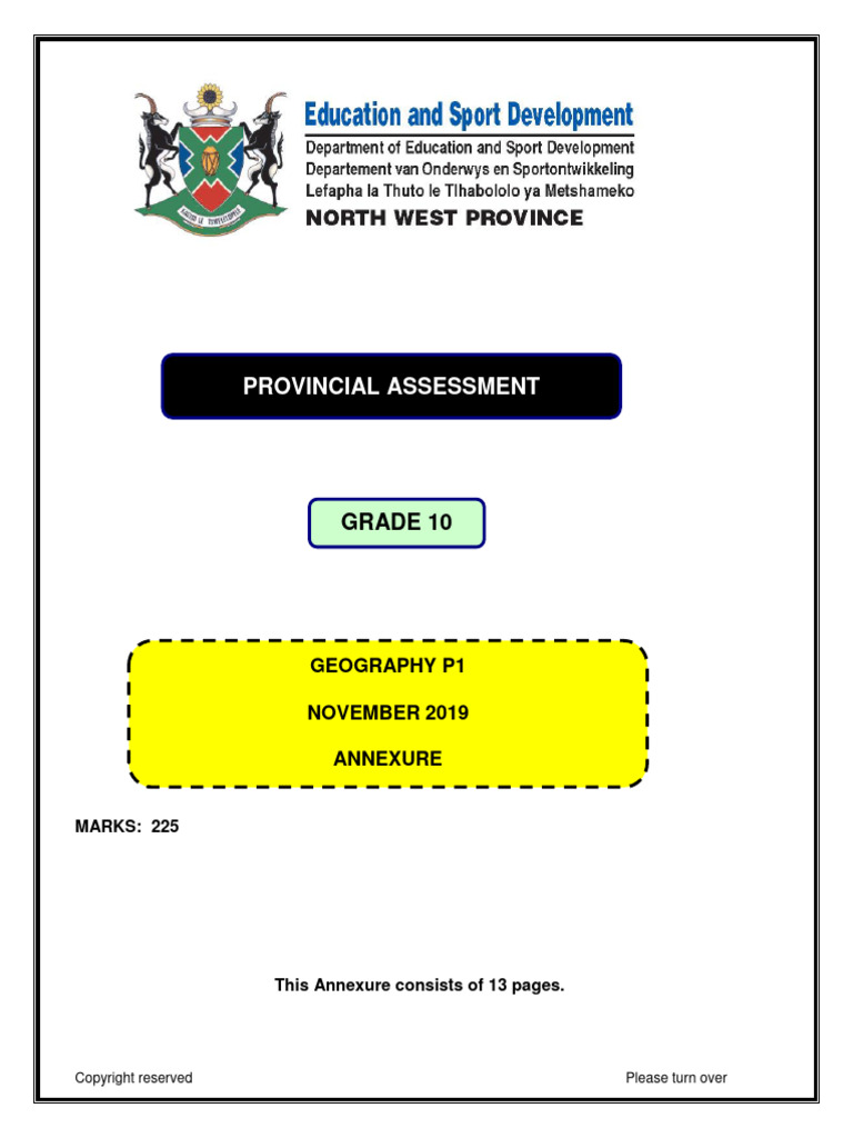 NW NSC GR 10 Geography P1 Eng Annex Nov 2019 | PDF | Volcanic Ash ...