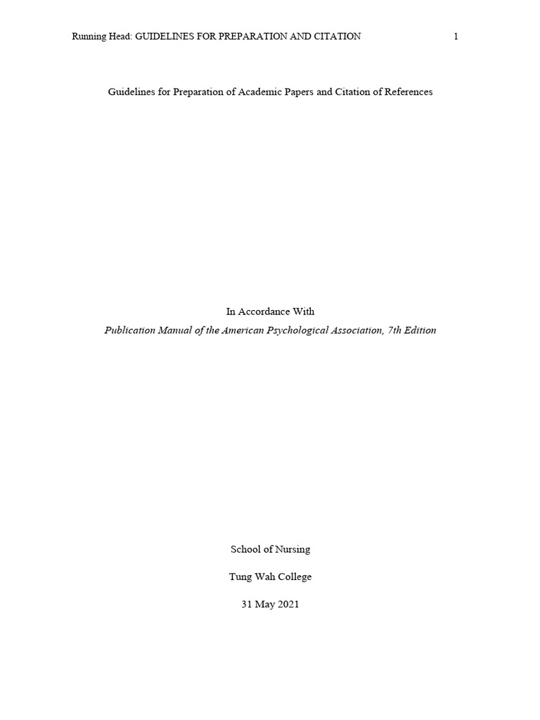 TWC NUR APA Quick Reference Guid | PDF | Apa Style | Citation